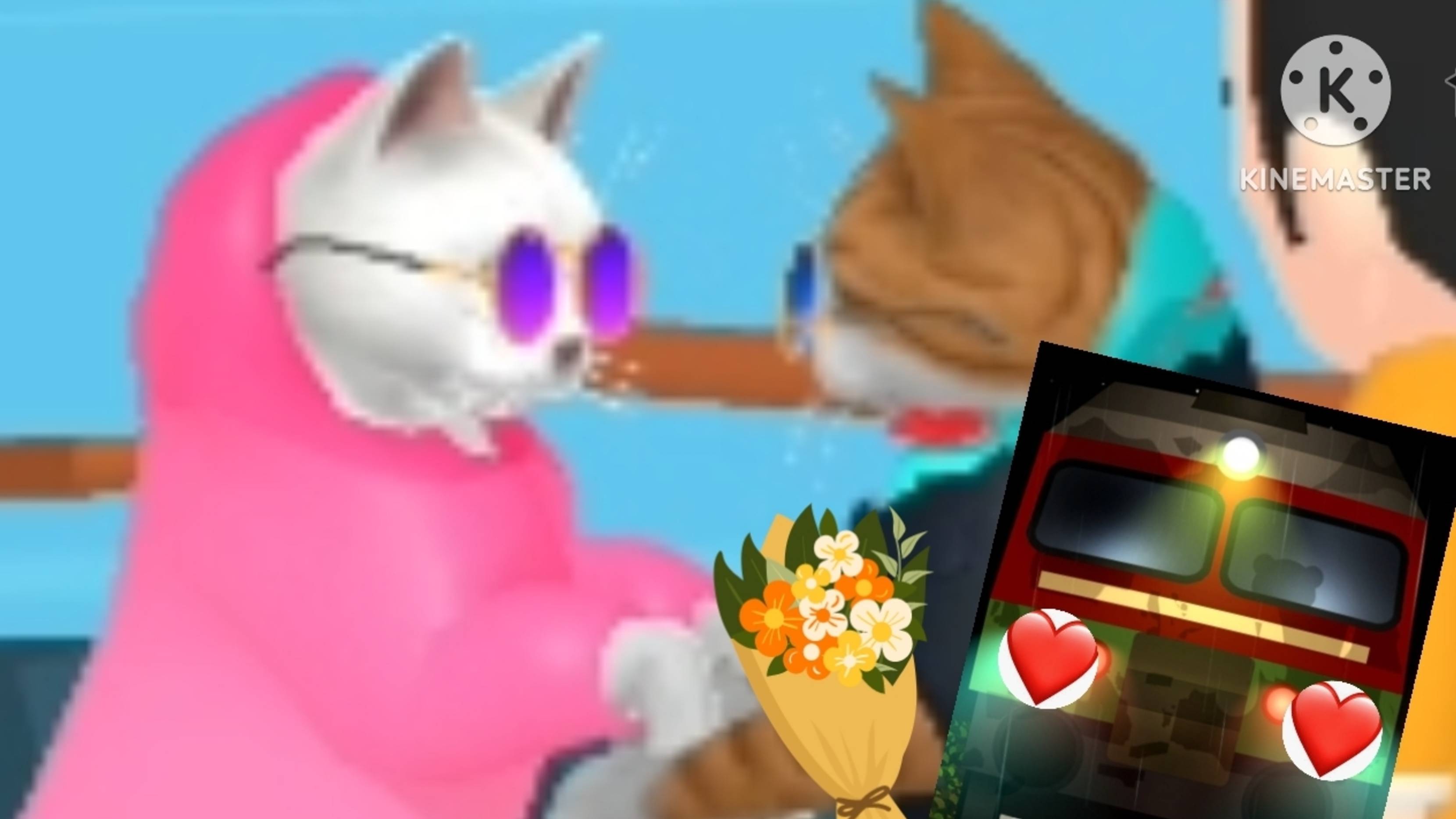 Кот влюбился в белого кота