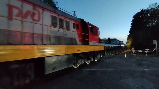 Туапсе. Грузовой состав с зерном следует в порт. Сентябрь 2025.