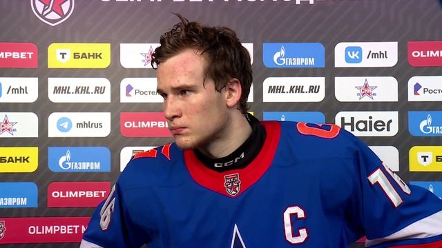 Иван Корнилов дал флеш интервью в перерыве матча с Алмазом