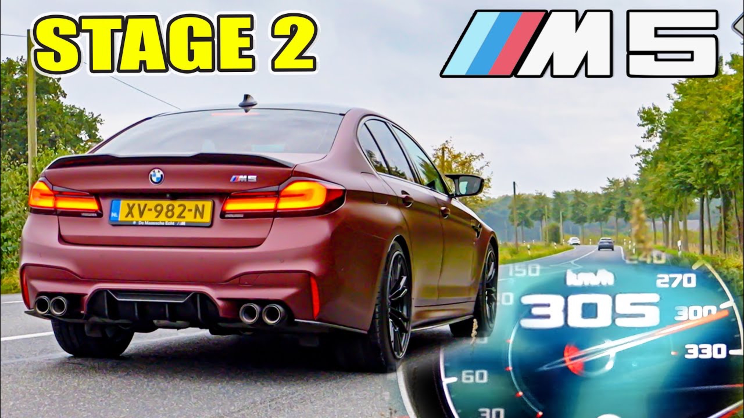 BMW M5 АСФАЛЬТ 8 F90 STAGE 2 ЗВУК 0-100 100-200 & 305КМ/Ч на АВТОБАНЕ AutoTopNL