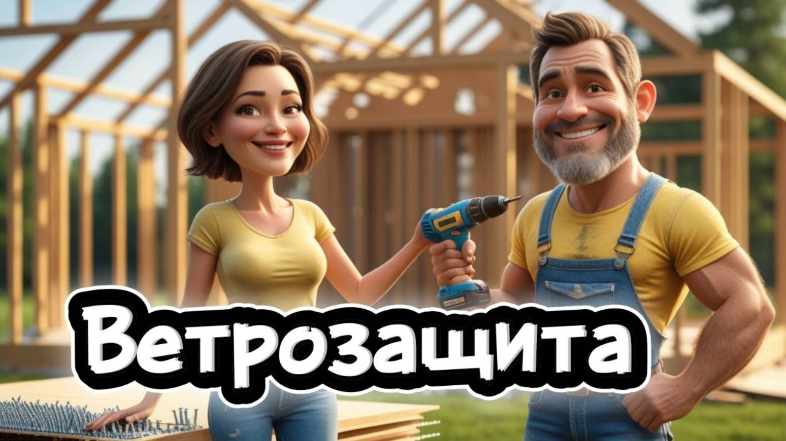 Каркасный мини дом 4х5 с террасой своими руками. Ветрозащита и обрешётка.