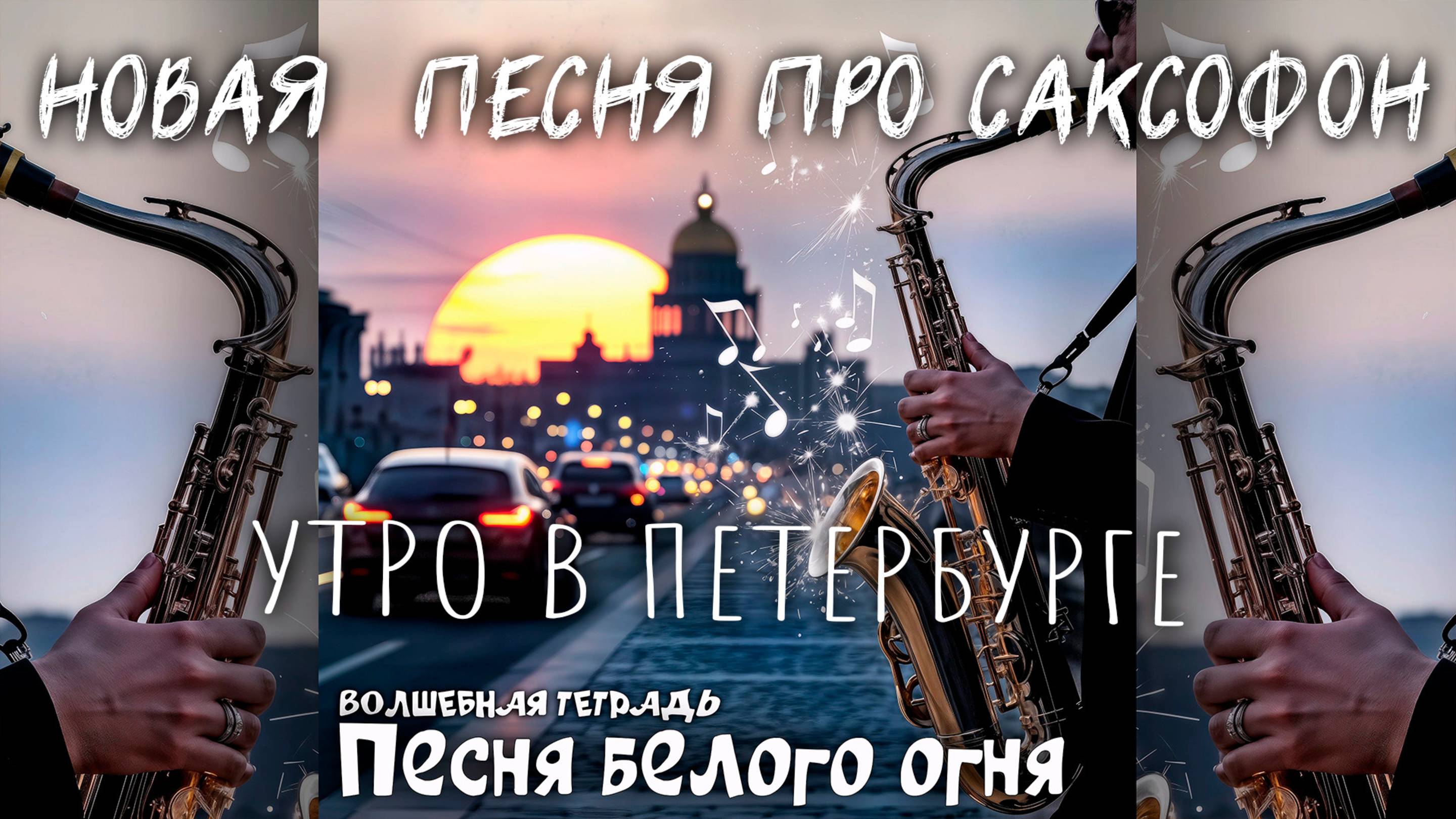 Волшебная тетрадь. "Песня белого огня". Новая песня про утро в Санкт-Петербурге и саксофон.