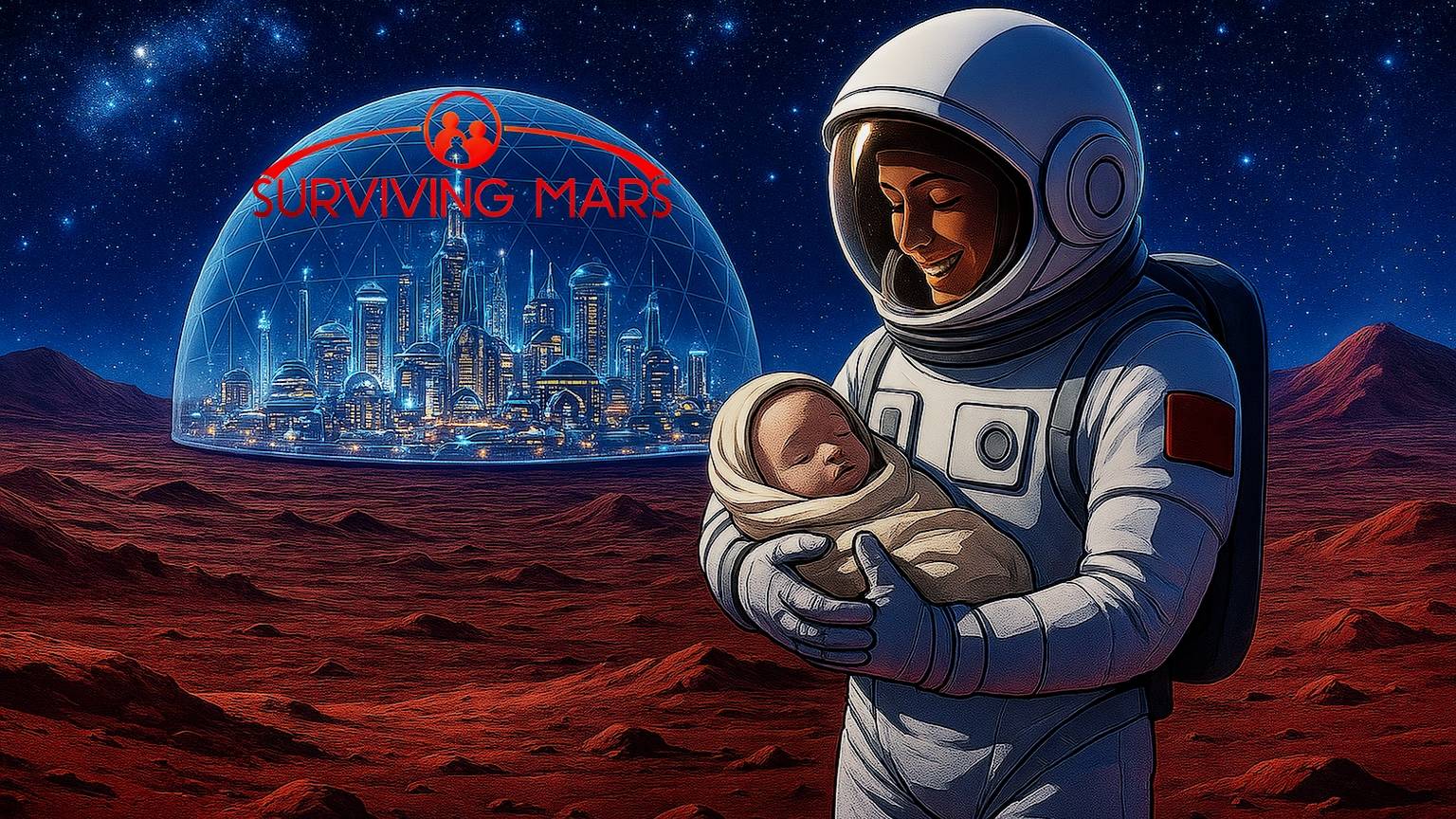 ПЕРВАЯ ЖИЗНЬ на МАРСЕ. Космическая игра SURVIVING MARS  #4