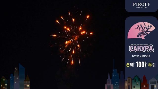 Фейерверк 100 залпов «Сакура» Piroff БСП1410008