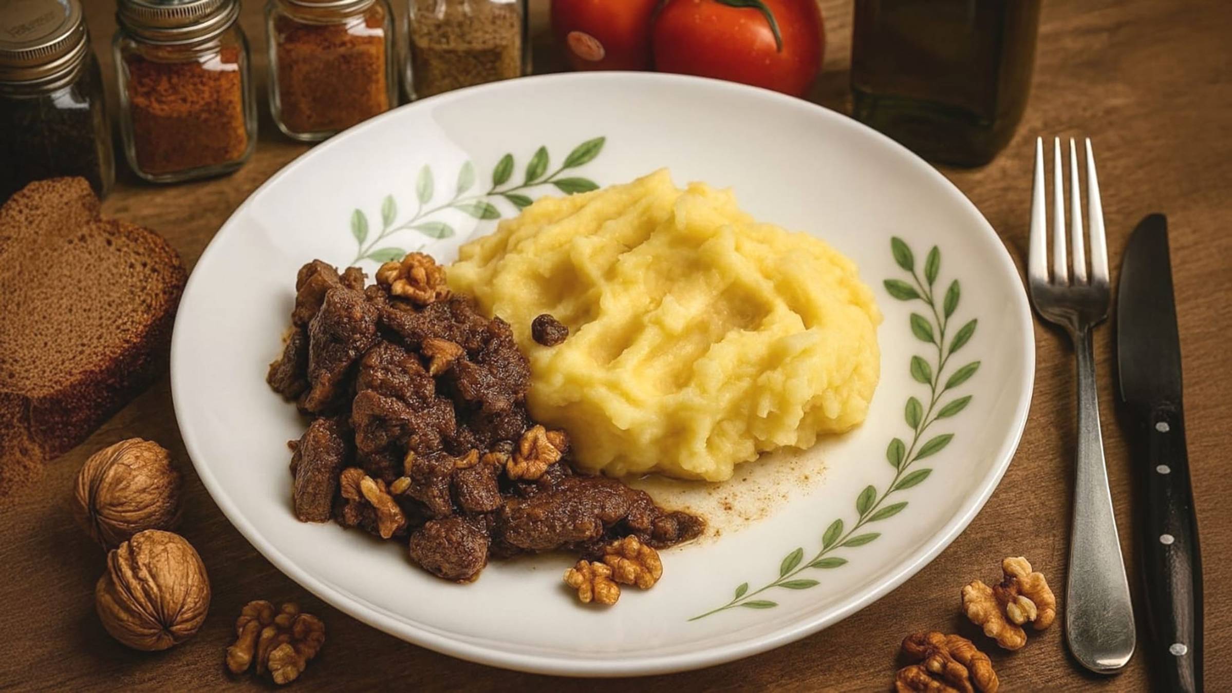 Говядина с орехами: сытно, вкусно, необычно.