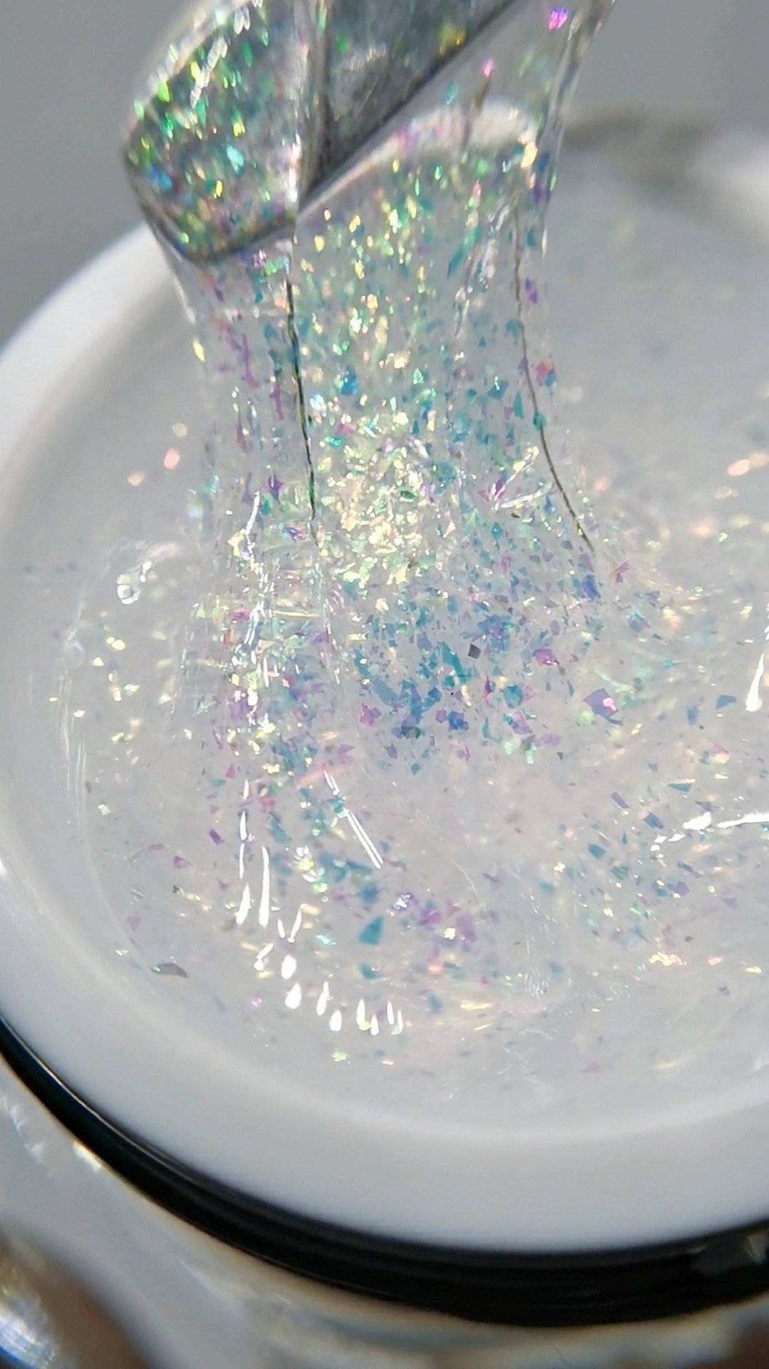 AS Shimmer Gel G01 прозрачный гель с хлопьями юки