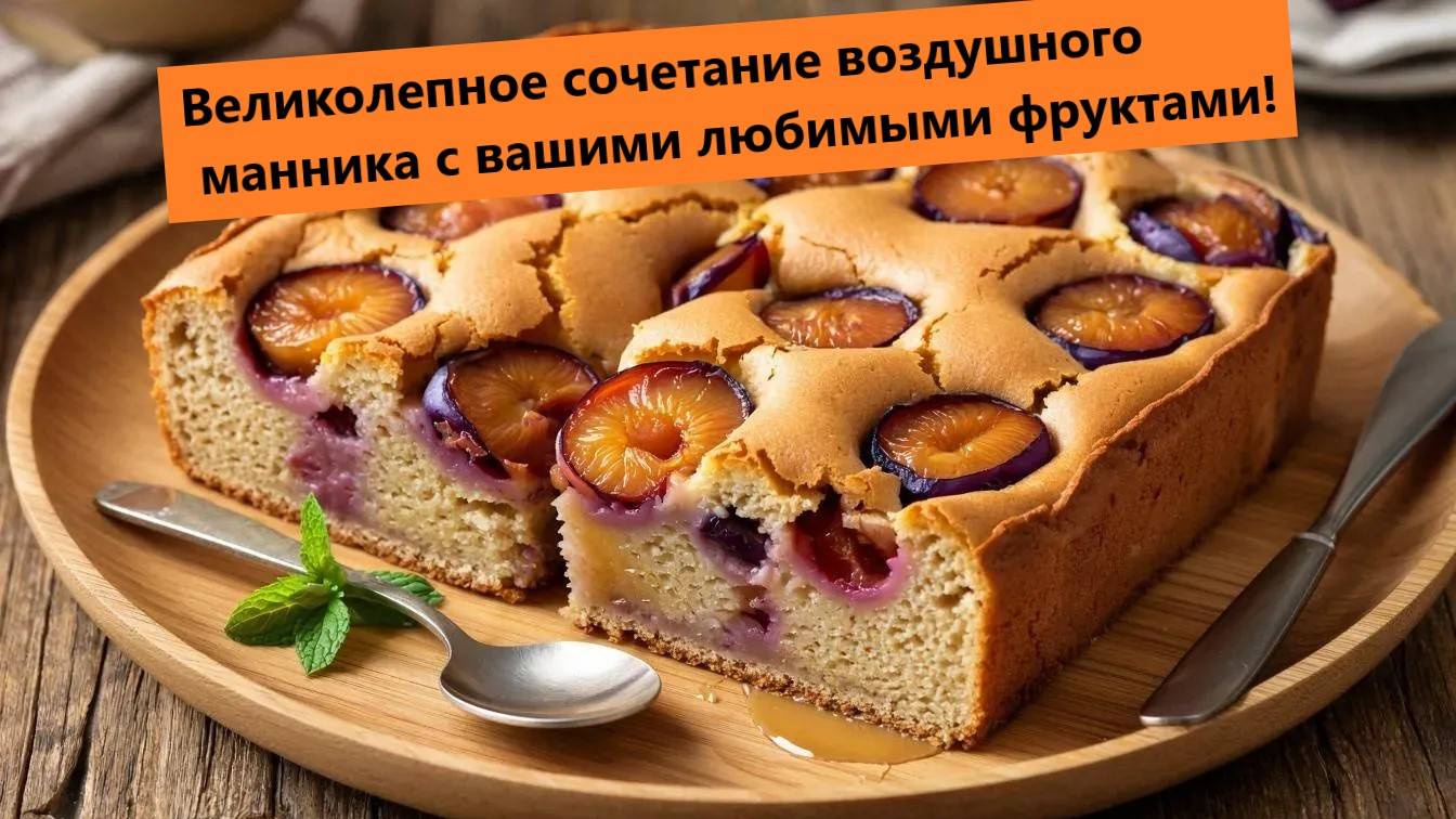 Идеальный манник со сливами без хлопот!