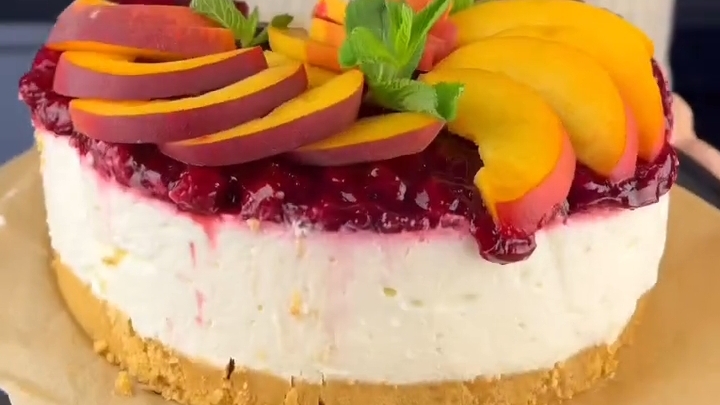 Йогуртовый ЧИЗКЕЙК к чаю...🥧🍒☕😋    Рецепт ⤵️