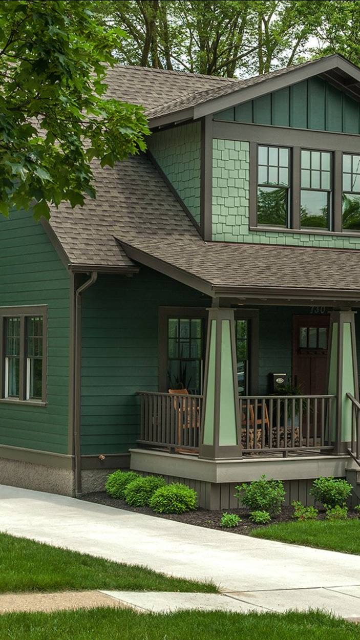 Цвет фасада - ЗЕЛЕНЫЙ