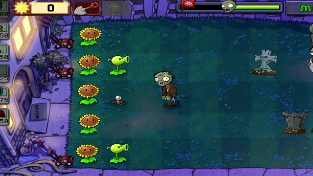 Выполняю достижения в PVZ 1 "Среди нас нет грибов" и "Уборщик газонов"