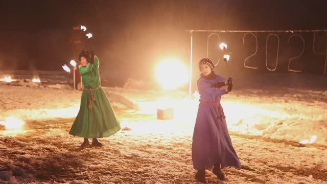 Новогоднее средневековое огненное (фаер) шоу