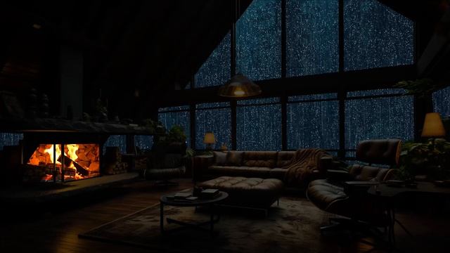 Шепот дождя на чердаке 🌧️🔥 Мягкий огонь и уютные звуки для спокойных ночей