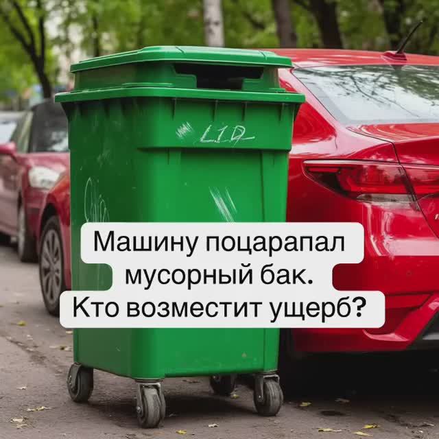 Машину поцарапал мусорный бак. Кто возместит ущерб?
