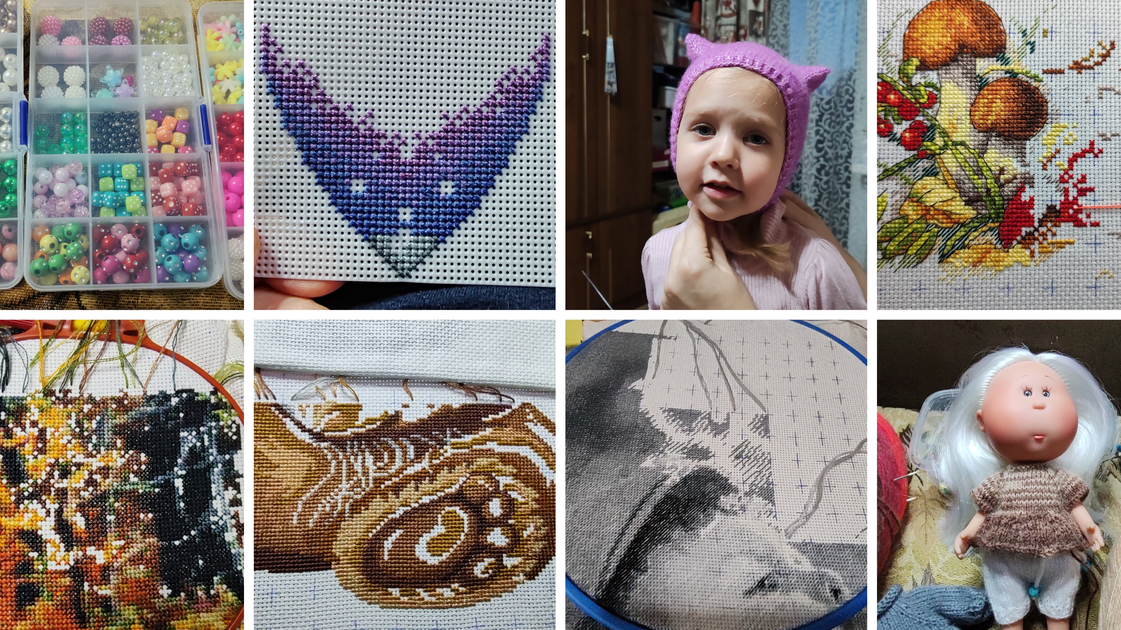 Вышивка крестом. Рулетка. Вязание. Продвижения. Маленький финиш.