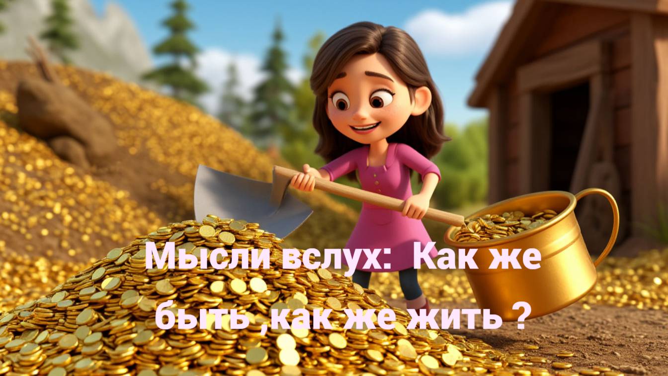 Мысли вслух : Я б хотела с тать богатой и грести деньги лопатой ! Шутливая песня .