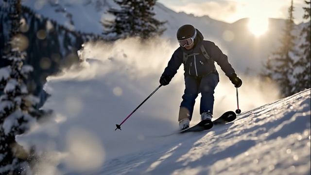 ИИ лыжник в горах