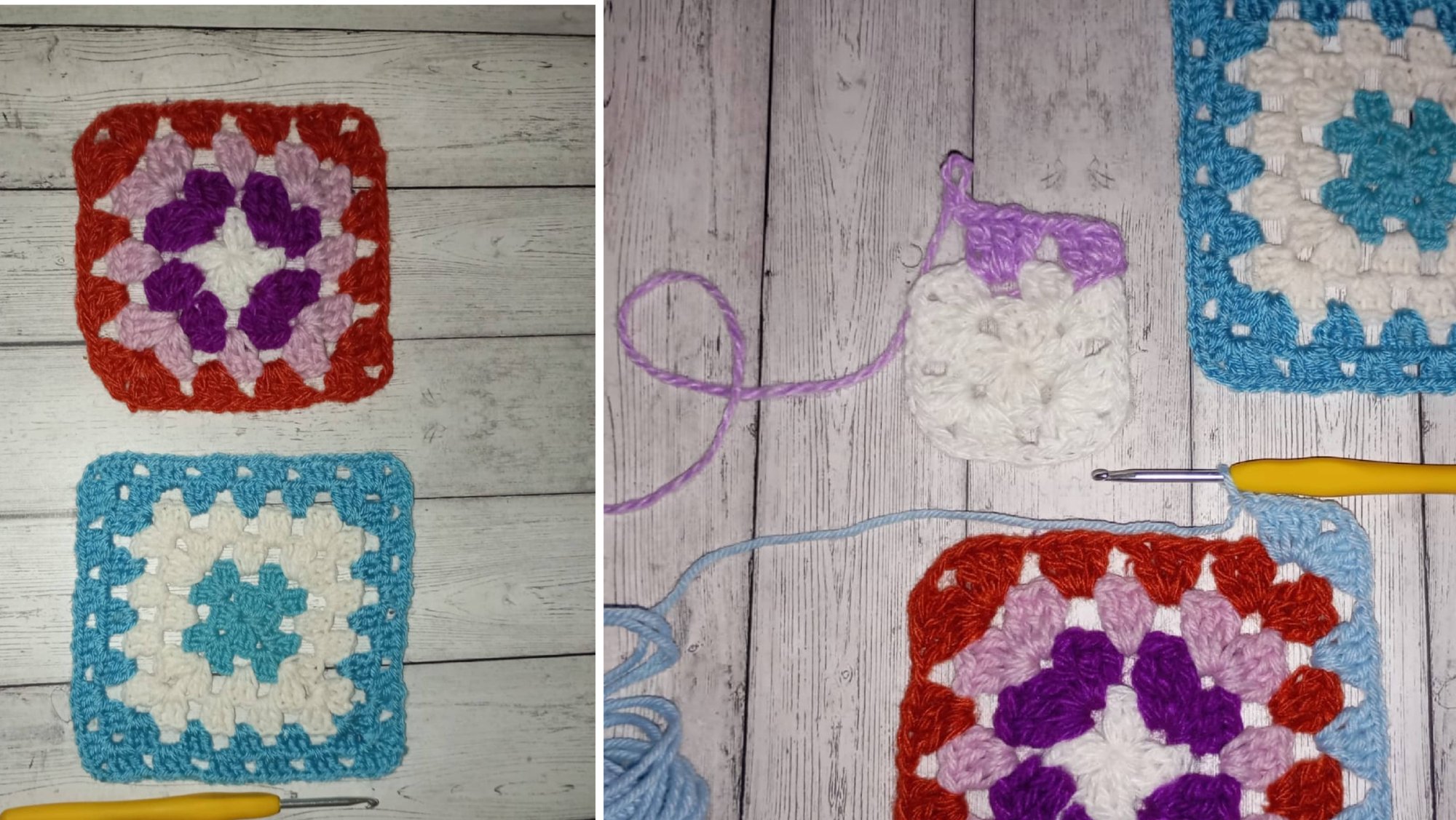 Как я вяжу "Бабушкин квадрат". Подробное объяснение