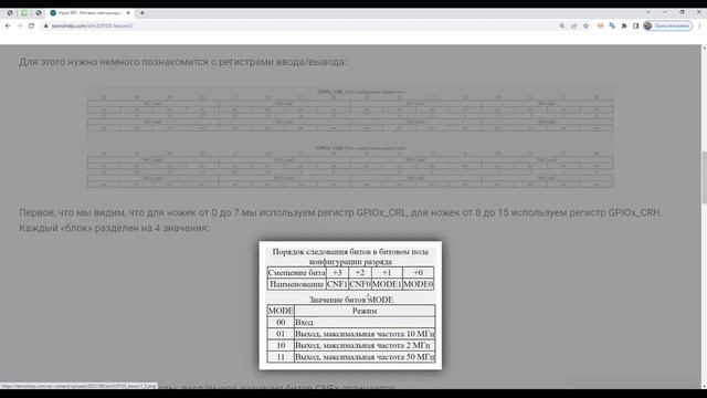 Урок №1. Пишем программный код для мигания светодиодом на микроконтроллере STM32f103 в Keil uVision.