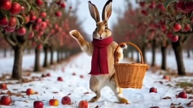 Яблоки на снегу. Котоклип. Поëт Михаил Муромов.