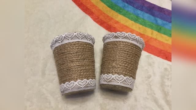 Джут, стакан и кружева, вот и будет красота!