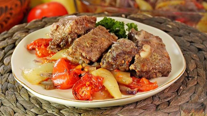 Сочные, мягкие, ароматные. СВИНЫЕ РЁБРЫШКИ С ОВОЩАМИ В ДУХОВКЕ