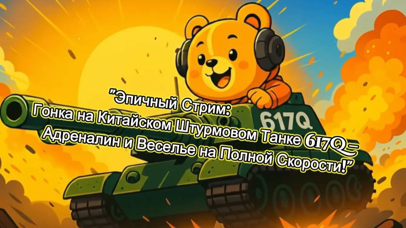 "Эпичный Стрим: Гонка на Китайском Штурмовом Танке 617Q – Адреналин и Веселье на Полной Скорости!"