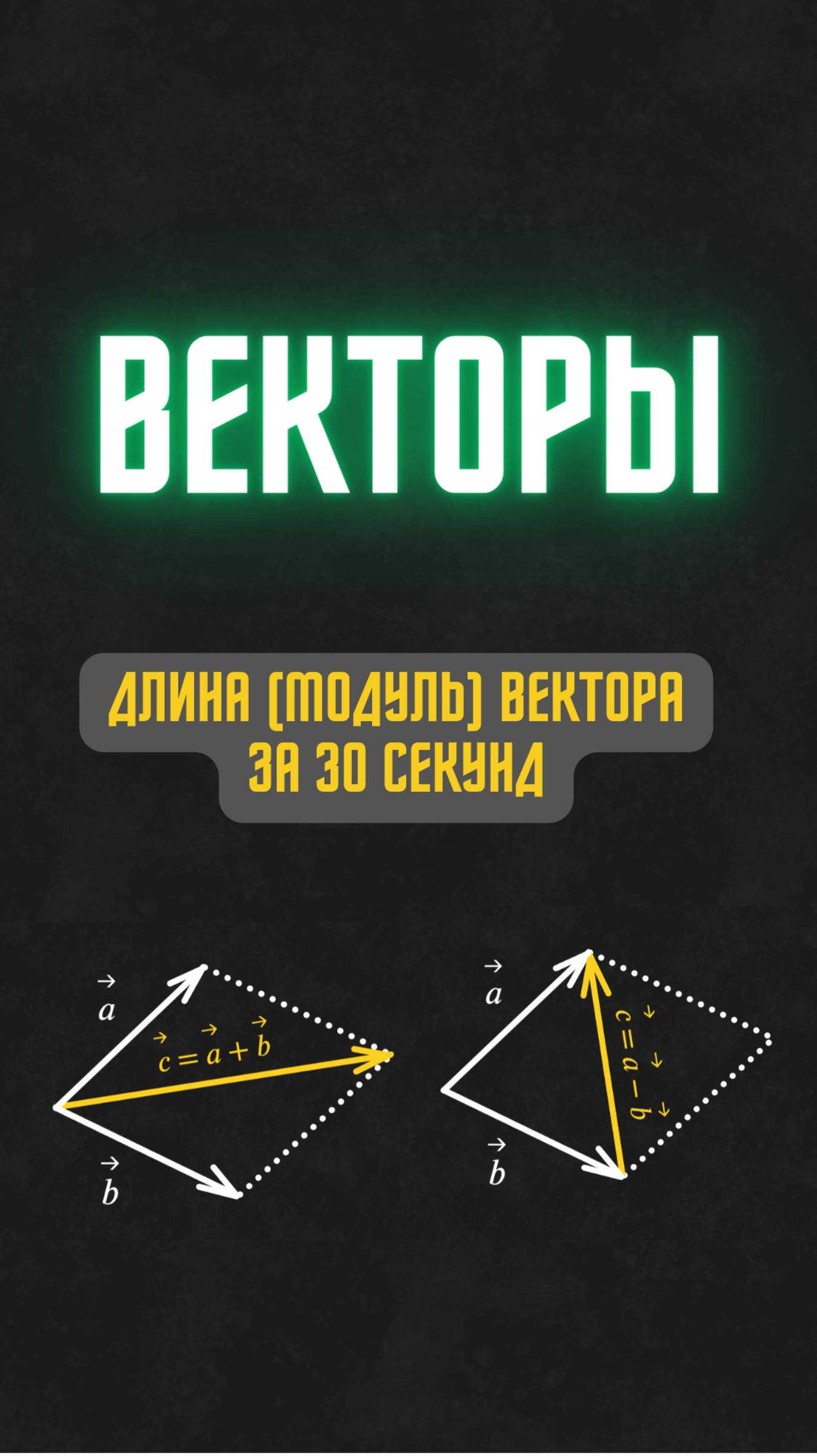 📐 Длина вектора за 10 секунд! Секрет формулы #shorts #егэ #векторы