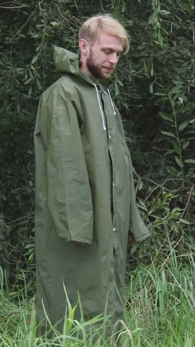 Дождевик — плащ RC-70, размер ХL (140x145 cm), зеленый,  материал: ПЕВА