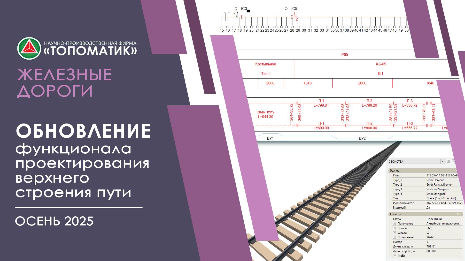 Обновленный функционал по проектированию верхнего строения пути (Осень 2025)