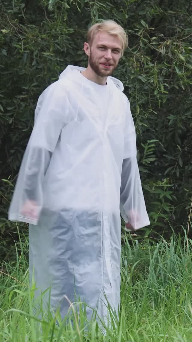 Дождевик — плащ RC-70, размер L (130x140см),  белый,  материал: ПЕВА