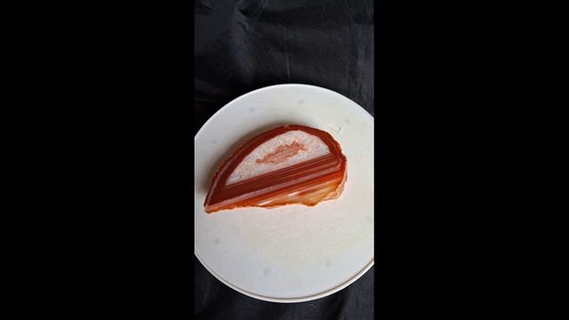 Агат сердолик с кварцем срез 2х12х8 см