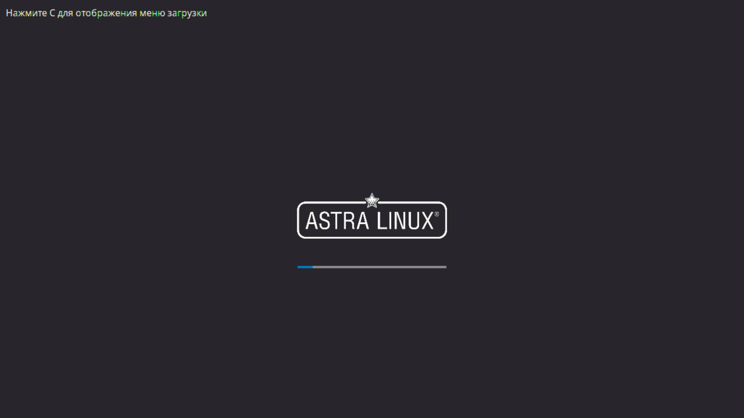 Режим восстановления с использованием загрузочного носителя в Astra Linux.