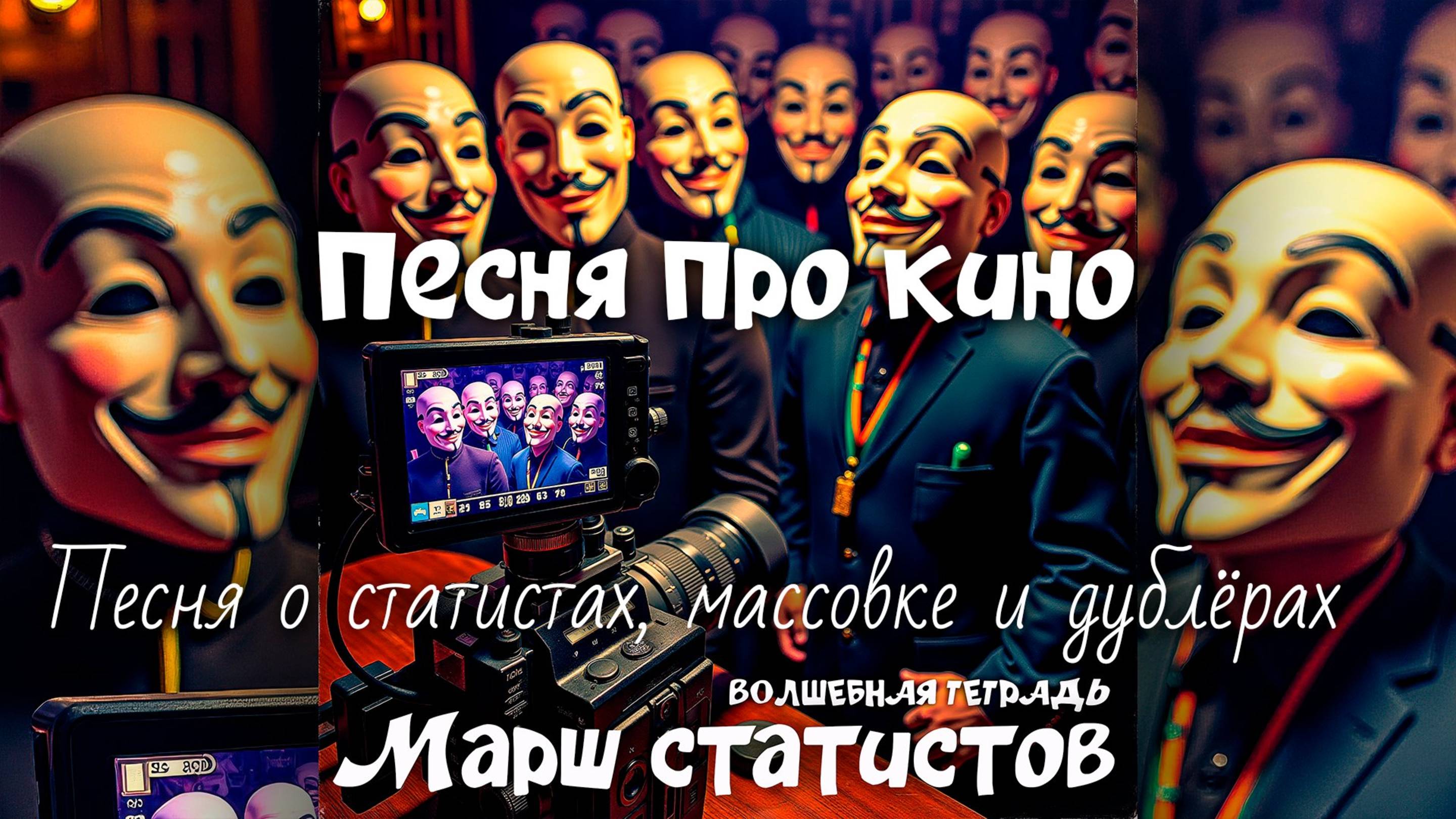 Волшебная тетрадь. "Марш статистов". Песня о статистах, массовке  и дублёрах в кино. Песня о кино.
