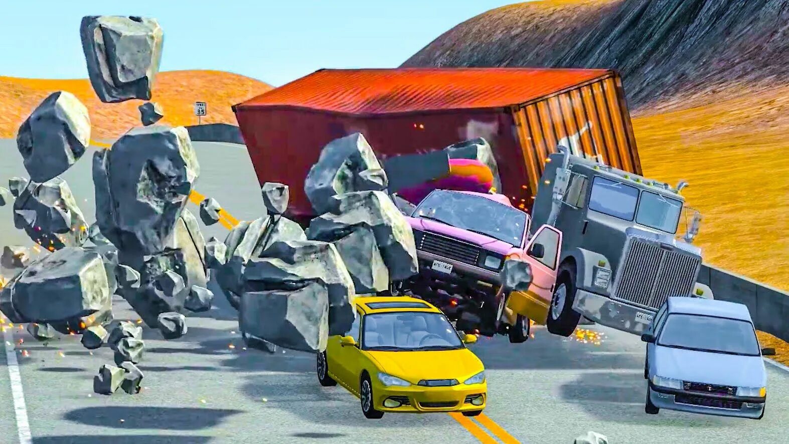 Спайдермен Уничтожает крутых тачек в игре GTA5 - Безумные аварии на дорогах Мультики для пацанов