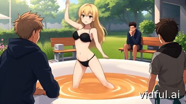 Купание блондинки