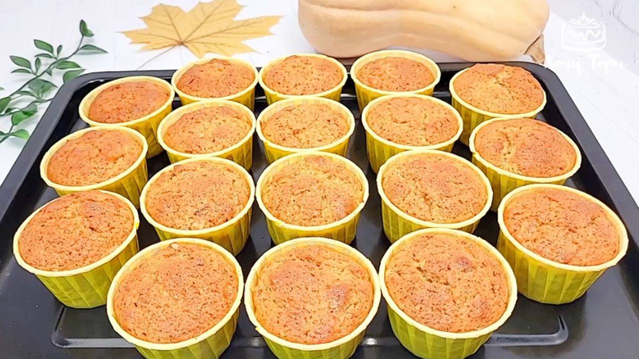 Ароматные тыквенные мини-кексы: осеннее настроение в каждой крошке! 🧡🍂