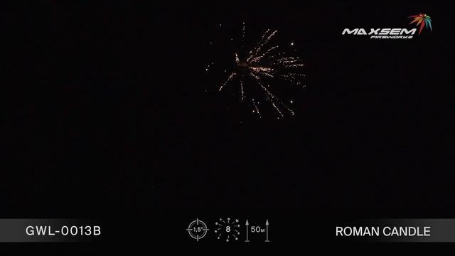 Римская свеча 1.5 дюйма 8 залпов Maxsem GWL-0013B — купить салют в СПб | Наш Салют