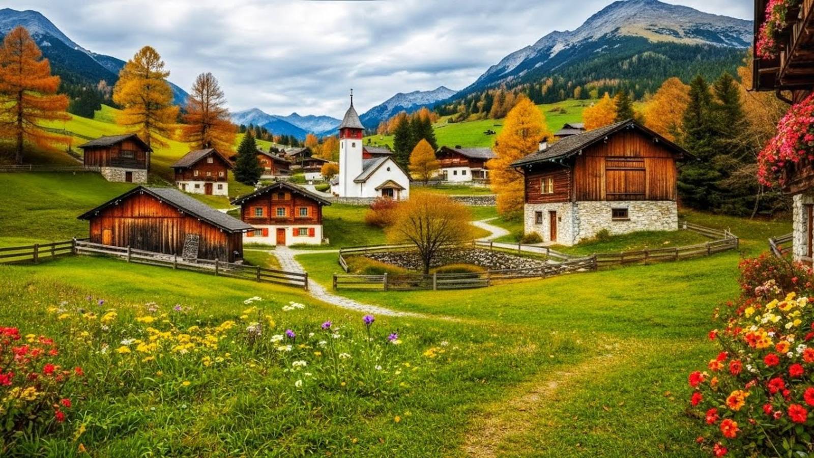 Тайный рай Германии - Спокойная осенняя прогулка по Баварским Альпам | Атмосфера немецкой деревни