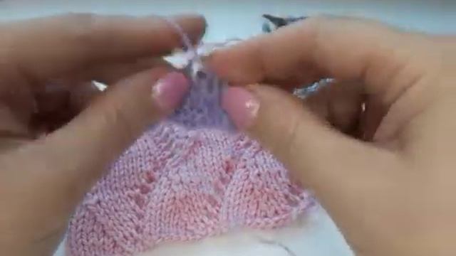 Ажурный узор спицами.Очень просто.