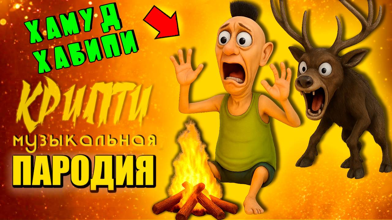 ХАМУД ХАБИПИ выживание в лесу с ОЛЕНЕМ  - песня клип пародия Крипти анимация