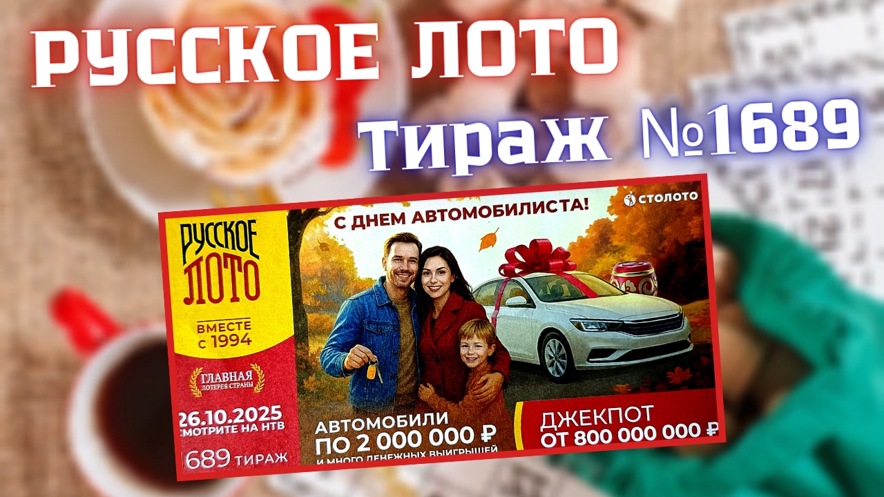 ПРОВЕРИТЬ билет лотереи РУССКОЕ ЛОТО тираж №1689 от 26 октября 2025 Столото!
