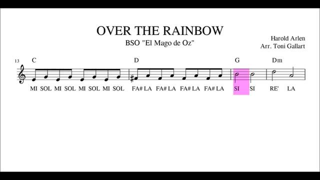 11. OVER THE RAINBOW. Над радугой из мюзикла "Волшебник страны Оз"
