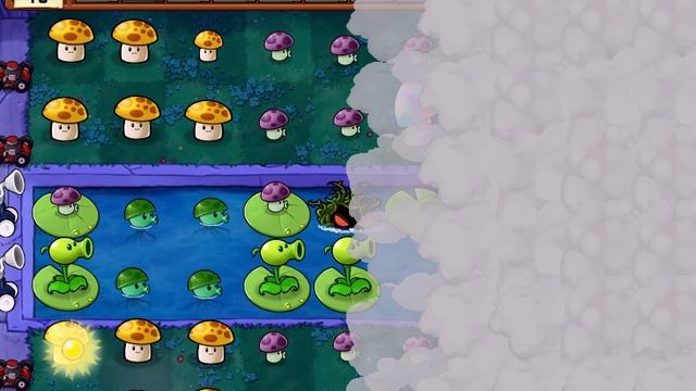 Растения против зомби Туман Выживание три волны