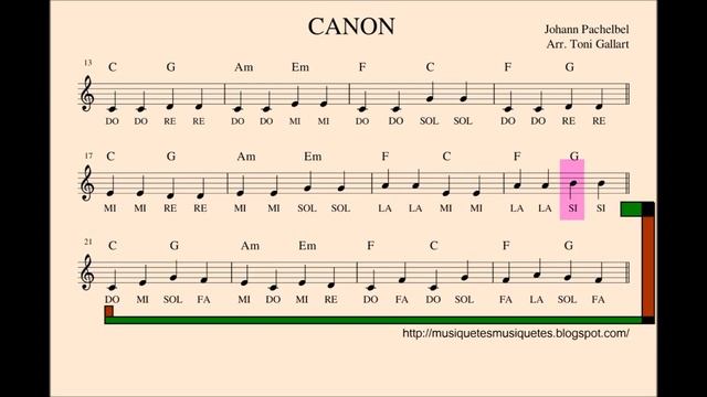 4.Canon de Pachelbel. Канон Пахельбеля (здесь до- мажор)