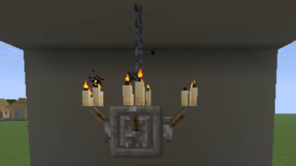 Как построить средневековую люстру в майнкрафте.
