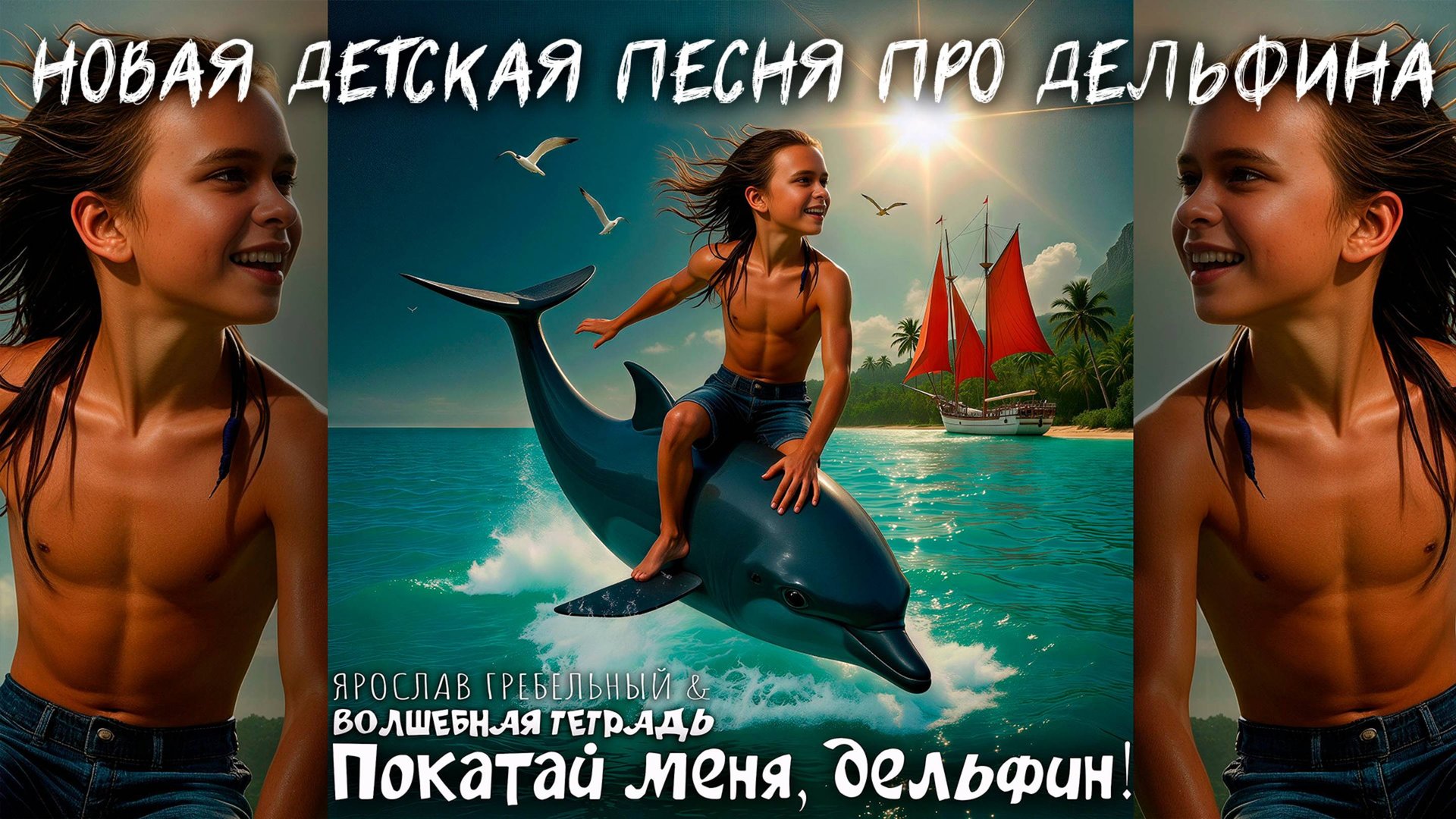Волшебная тетрадь. ПОКАТАЙ МЕНЯ, ДЕЛЬФИН! Ярослав Гребельный.  Новая песня про дельфинов и море.