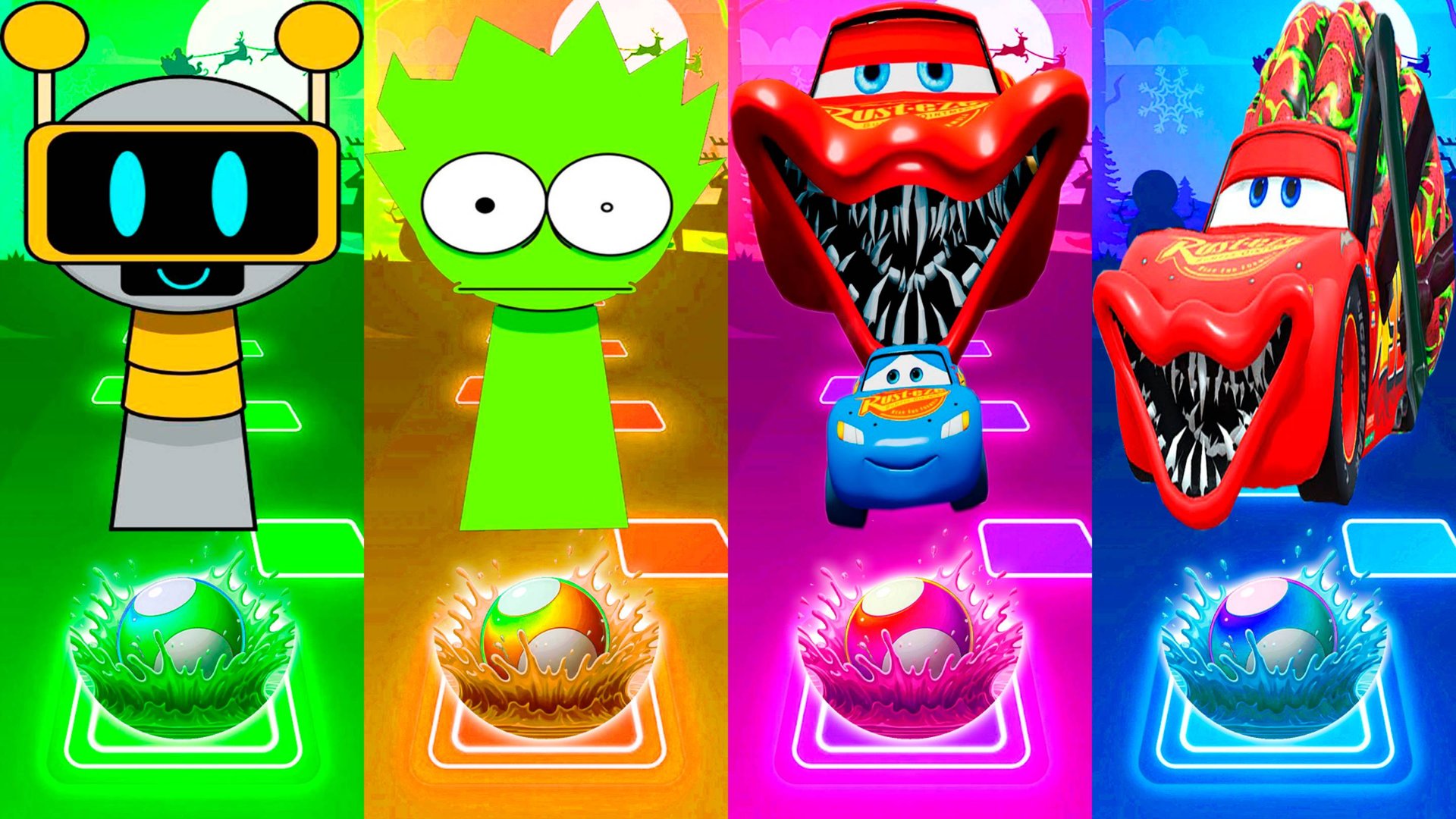 Coffin Dance Спрунки и Машина Маккуина 115 уровень - Мультики про Спрунке | в Tiles Hop