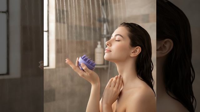 Массажер для головы и мытья волос голубой