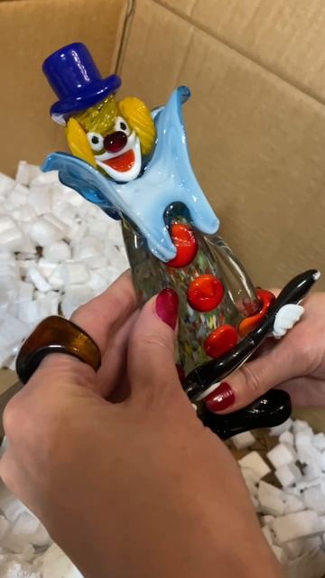 Фигурка клоун музыкант из муранского стекла - Murano Club