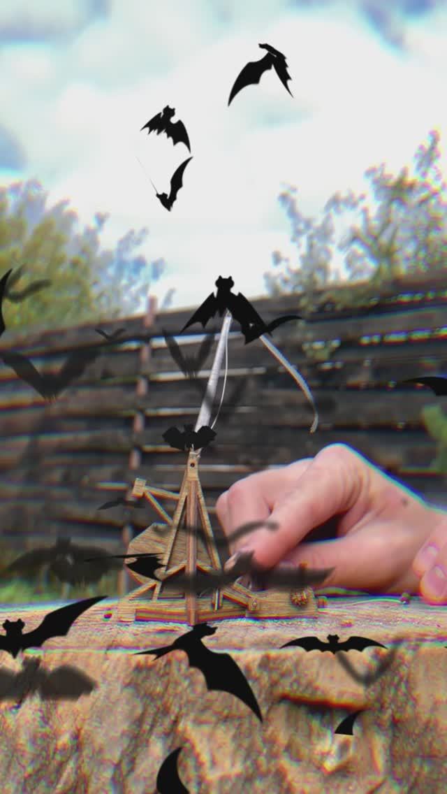 Мини-требушет от KUDRIAVSKIY сборная механическая миниатюра.